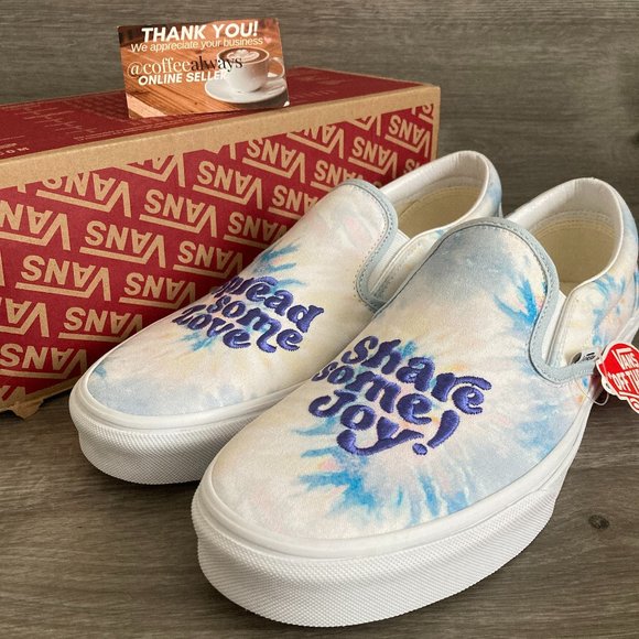Vans | Shoes | Vans Love And Joy Blue Tie Dye Spread Some Love And Joy ...
